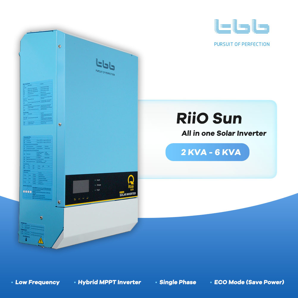 TBB Off Grid Inverter Solar RiiO Sun 3KVA Mppt Inverter Efisiensi Maks 91%